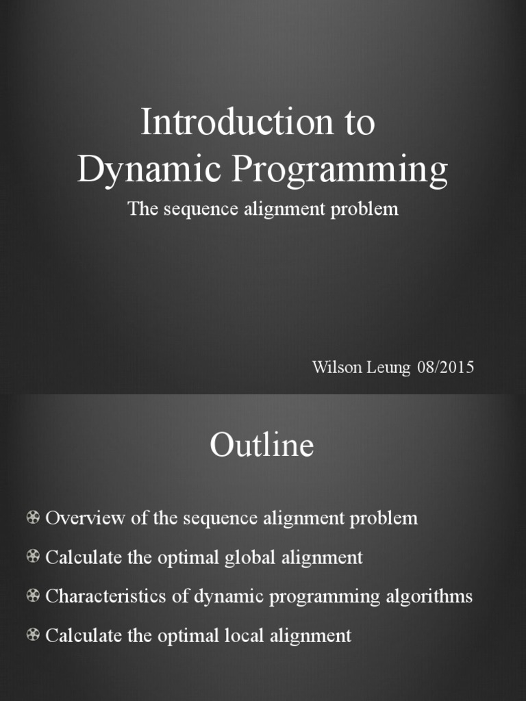 Introduction Dynamic Programming | PDF | Sequence Alignment | Dynamic Programming