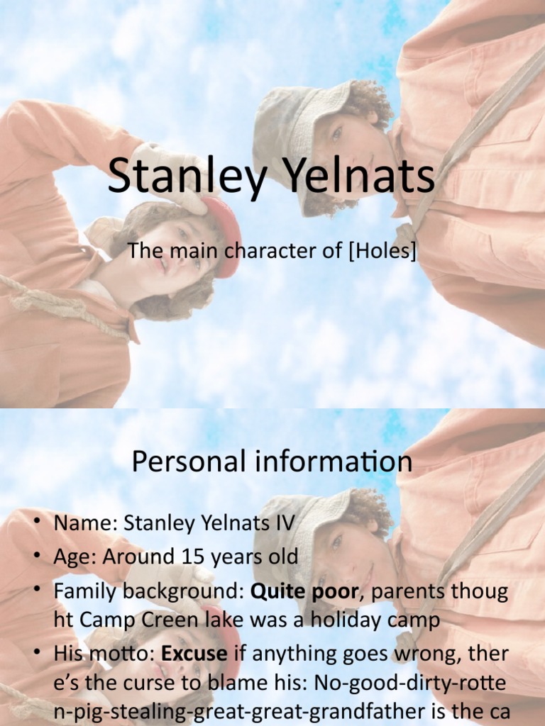 Stanley Yelnats: The Main Character of (Holes) | PDF