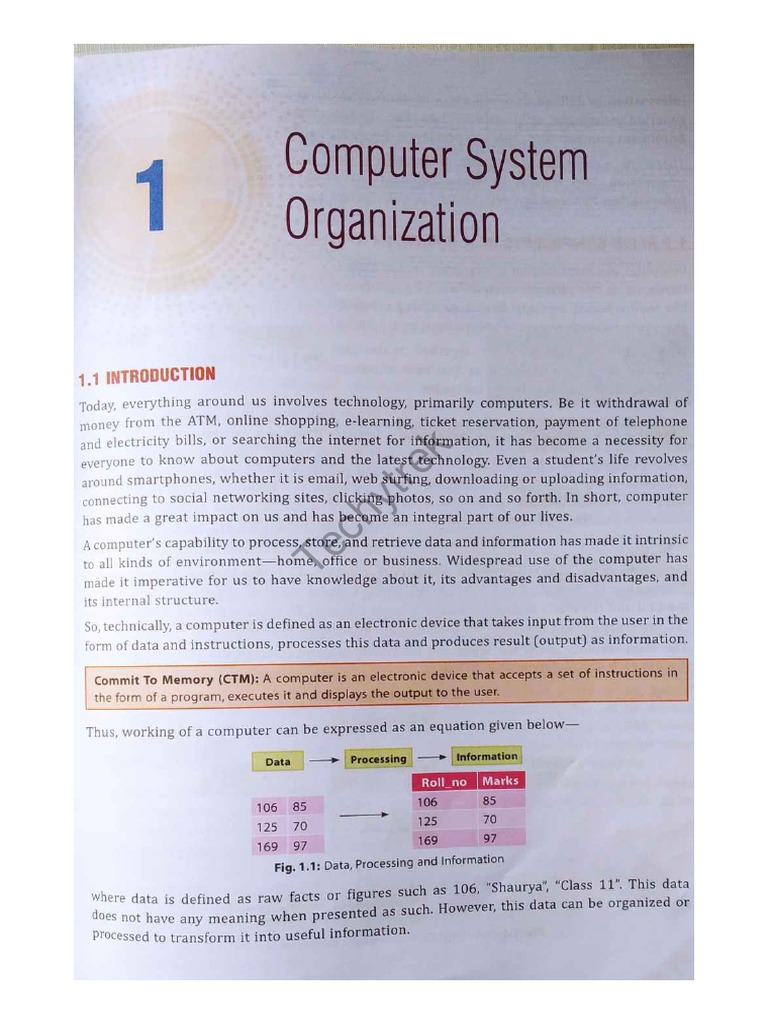 Preeti Arora Python Class 11 Chapter 1 Computer System Organization Pdf