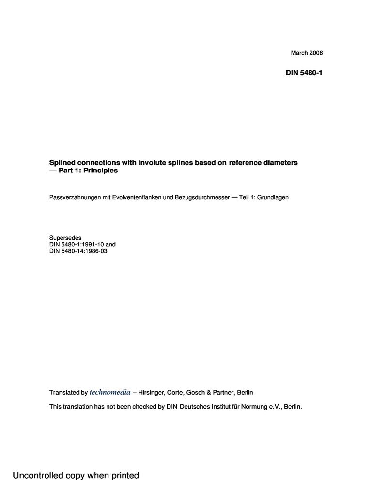 DIN 5480-1 EN - Translated by Technomedia - Splined Connections With ...