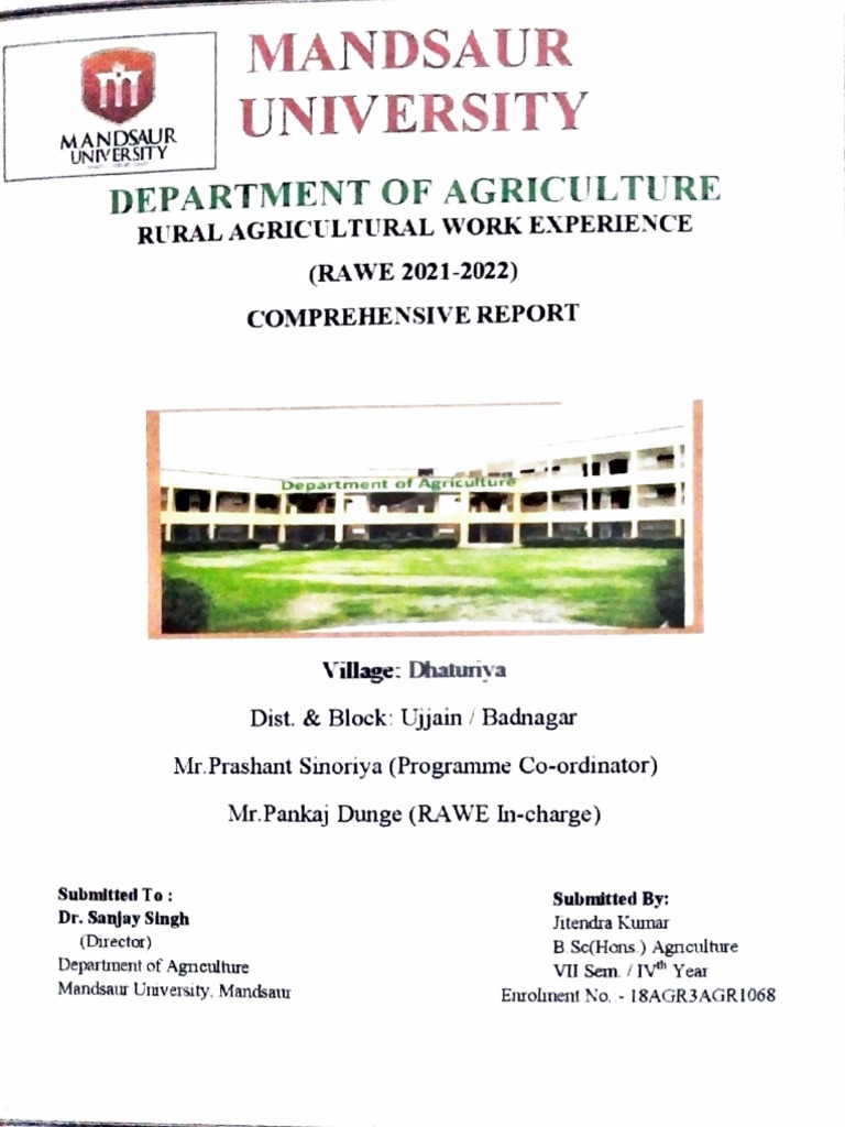 RAWE Report | PDF | Agriculture | Natural Environment