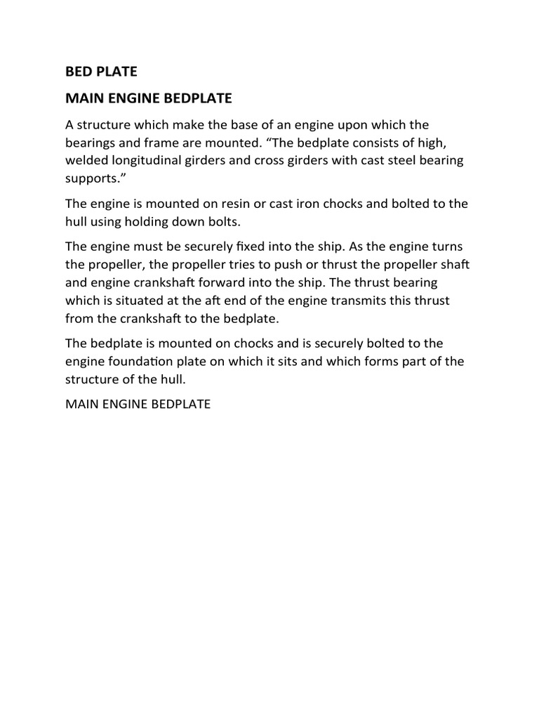 Bed Plate Main Engine Bedplate | PDF | Fatigue (Material) | Fracture