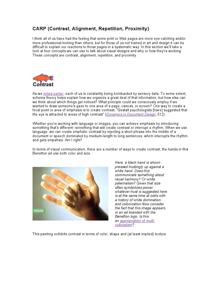 CARP (Contrast, Alignment, Repetition, Proximity) : Noted Earlier | PDF ...