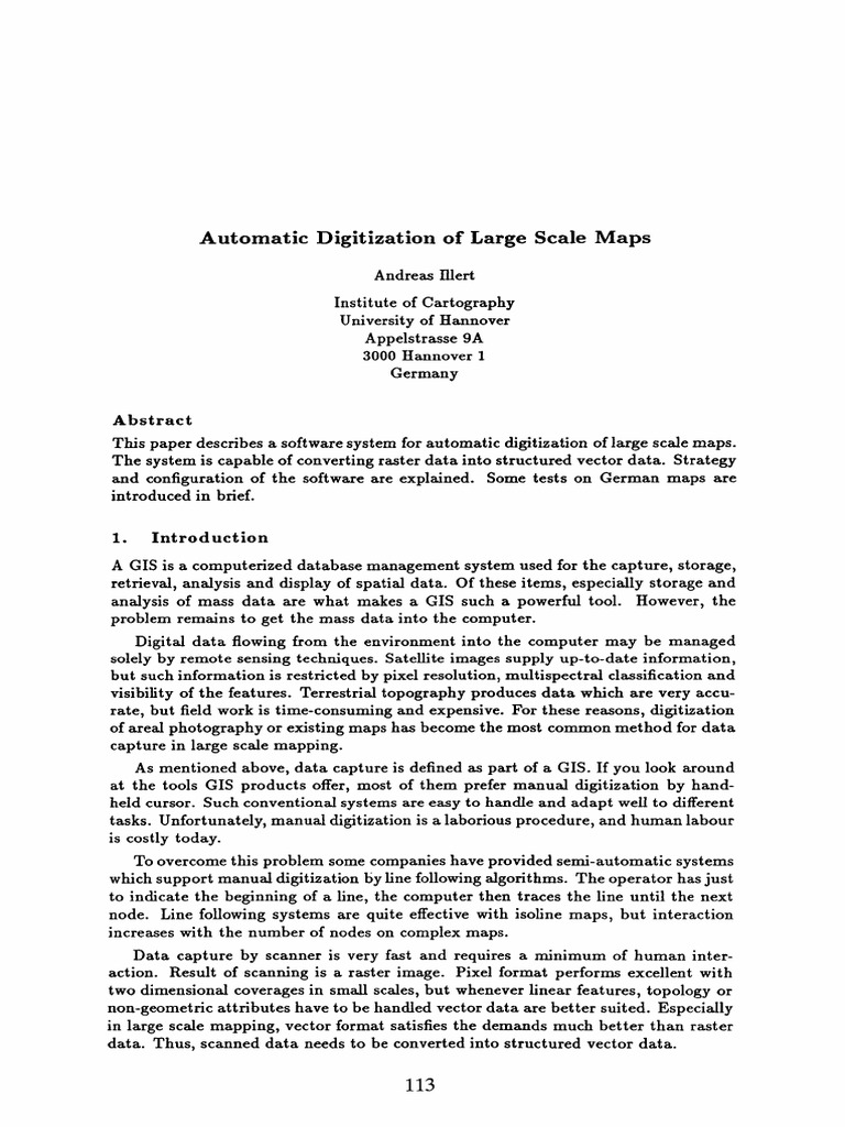 Automatic Digitization of Large Scale Maps | PDF | Geographic ...