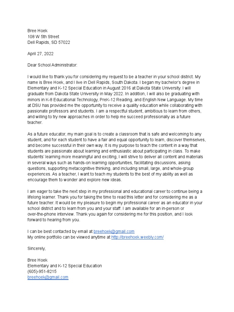 Cover Letter 2022 2 | PDF | Career & Growth | Social Science