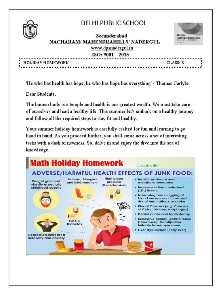 Grade 10 Holiday Homework 2022-23 | PDF