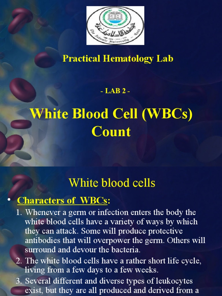 White Blood Cell (WBCS) Count: Practical Hematology Lab | PDF | White ...