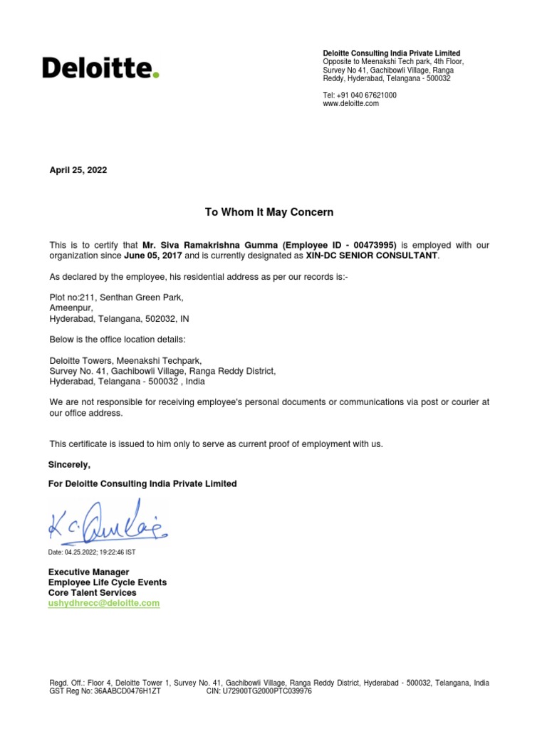 Employment Letter | PDF