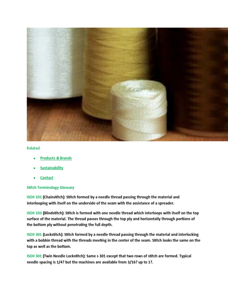 Related: Products & Brands Sustainability Contact Stitch Terminology ...