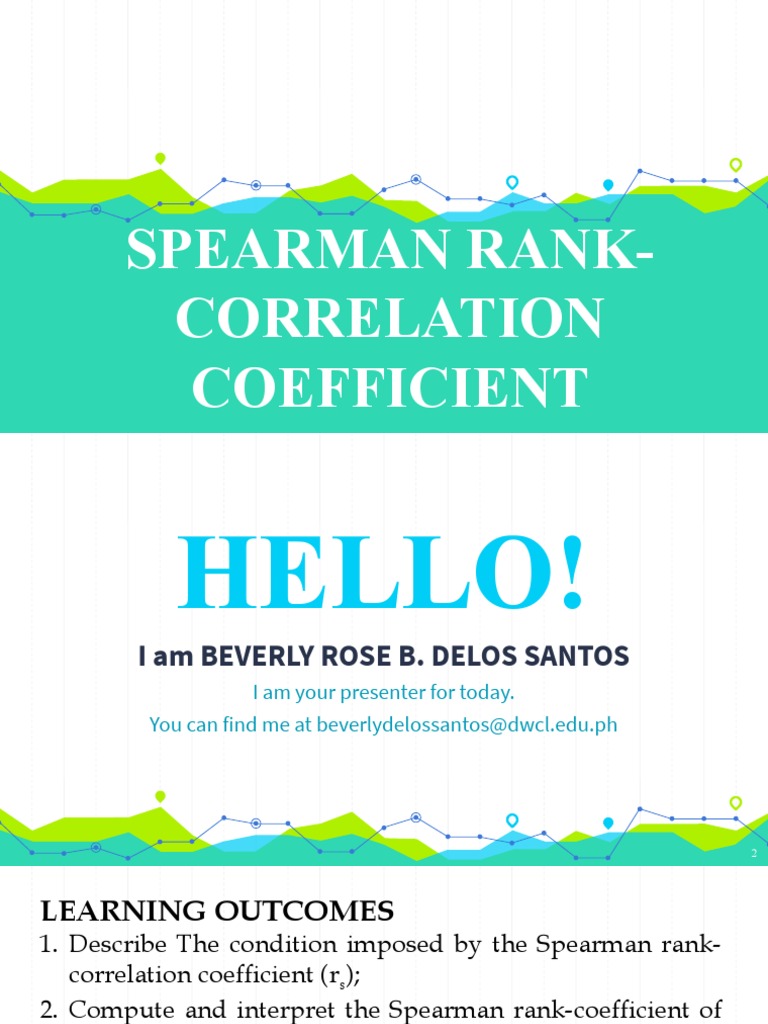 Calculating and Interpreting the Spearman Rank-Correlation Coefficient ...