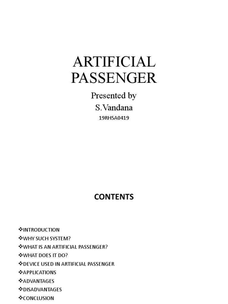 Artificial Passenger | PDF | Speech Recognition | Computing