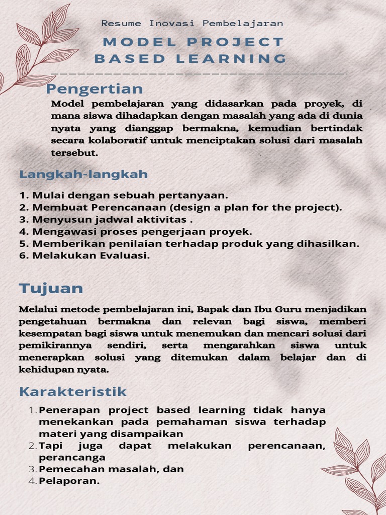 Model Project Based Learning | PDF