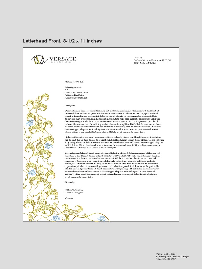 Versace Rebrand Guidelines | PDF