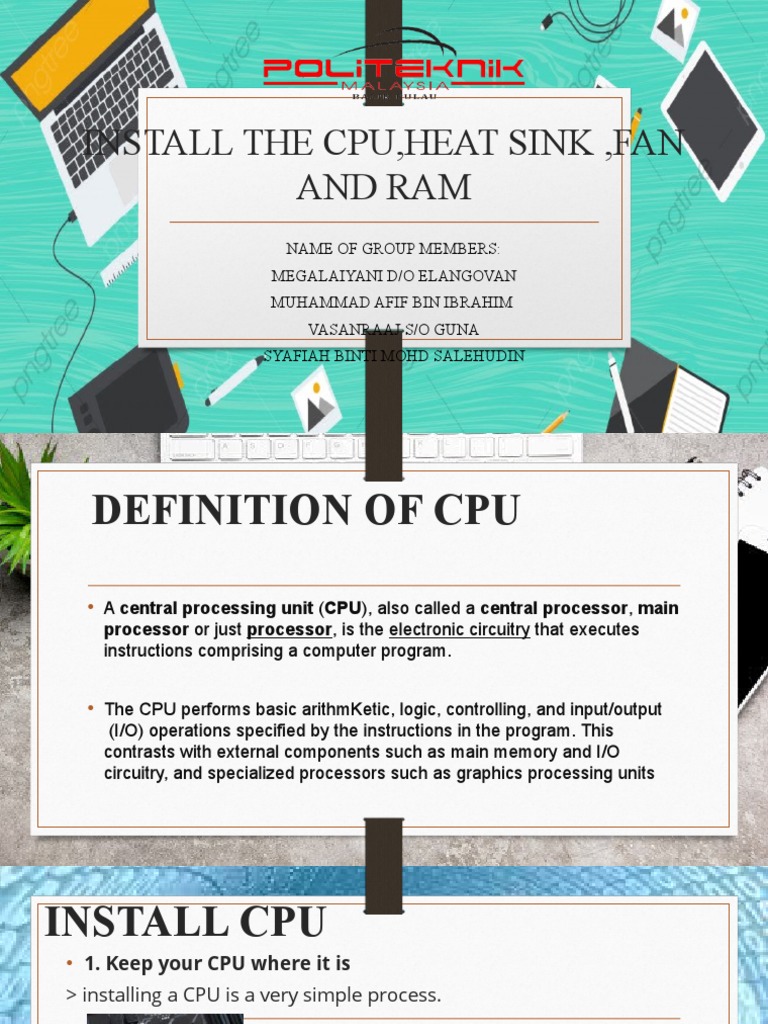 Install The Cpu, Heat Sink, Fan | PDF | Central Processing Unit | Input ...