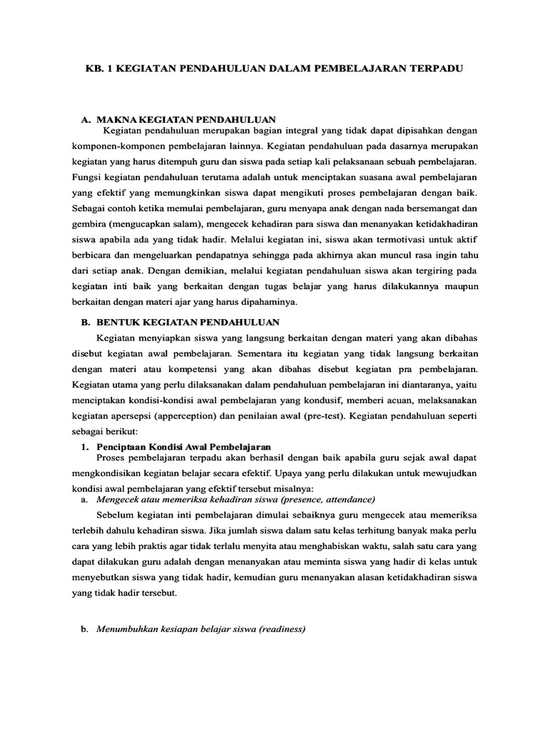 Modul 2 Pembelajaran Terpadu | PDF