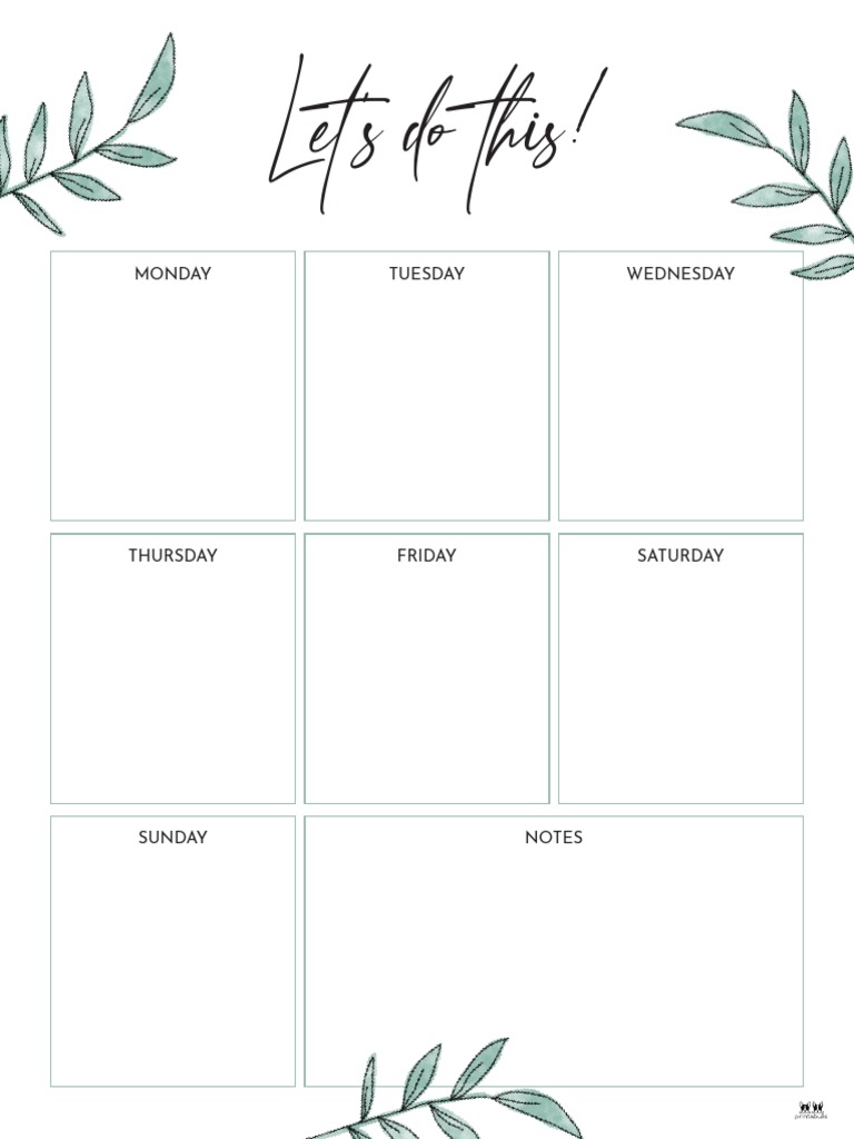 Let's Do This!: Monday Tuesday Wednesday | PDF