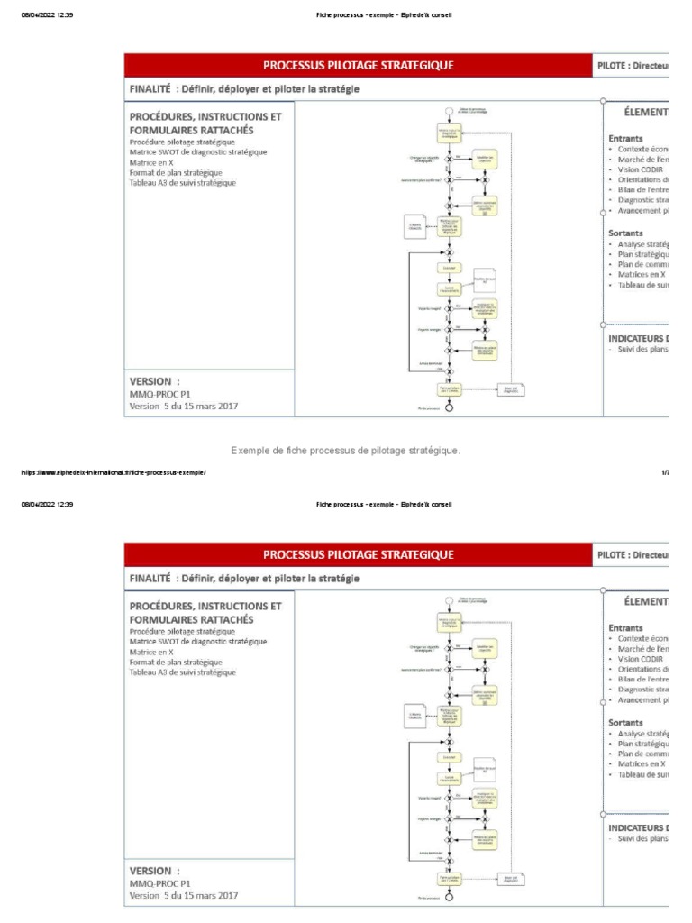 Fiche Processus - Exemple - Eiphedeïx Conseil | PDF | Système de ...