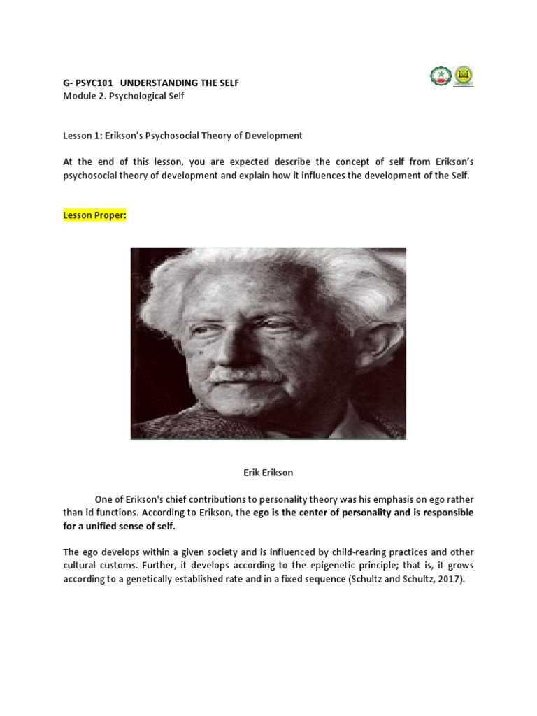 Understanding the Self Through Erikson's Psychosocial Theory of ...