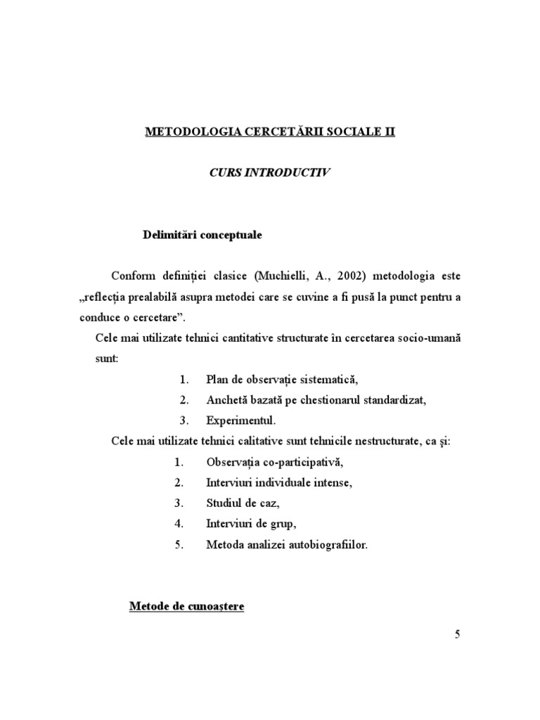 Metodologia Cercetarii Sociale | PDF