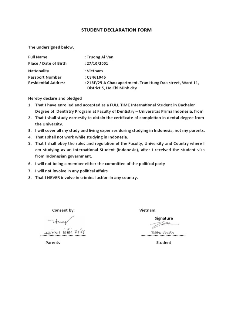 Statment Letter | PDF