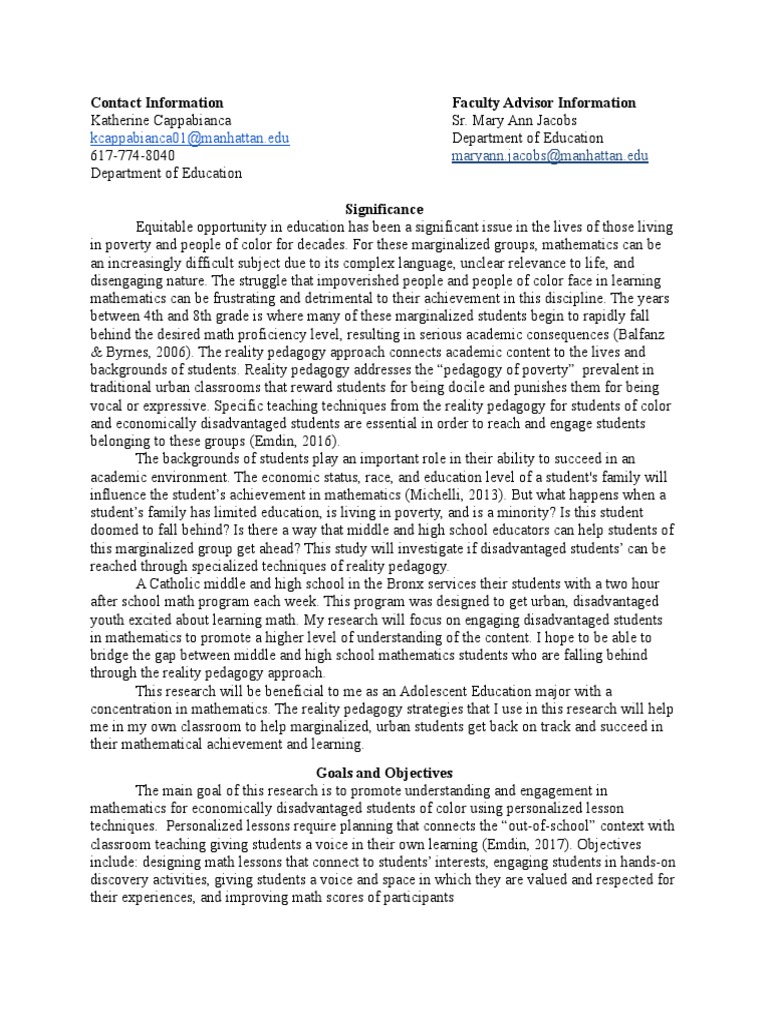 Full Rough Draft of Proposal | PDF | Teachers | Pedagogy