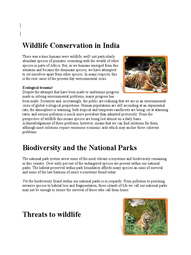 Wildlife Conservation in India: Ecological Trauma! | PDF | Biodiversity ...