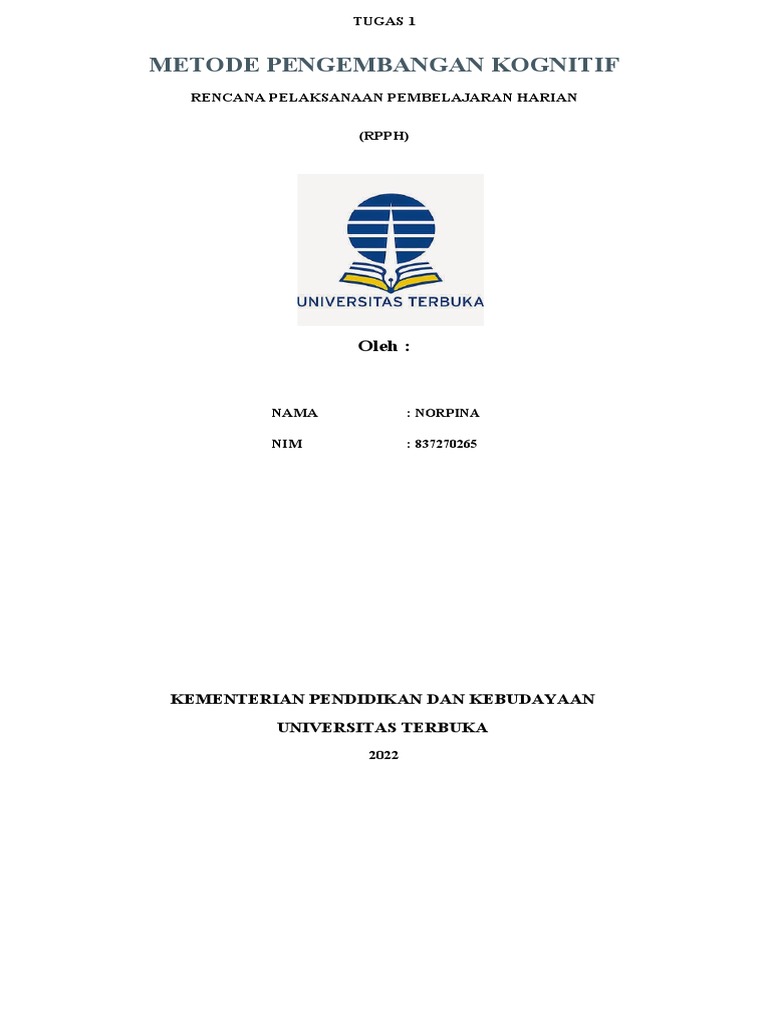 TUGAS 1 NORPINA Metode Pengembangan Kognitif | PDF
