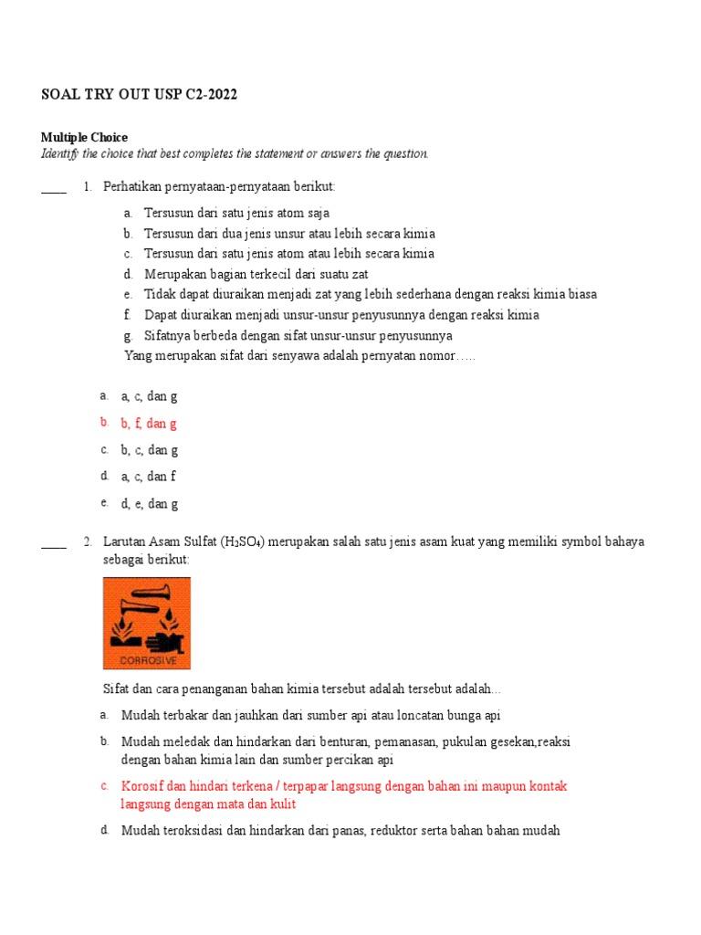 Soal C2 Siswa | PDF | Sains & Matematika