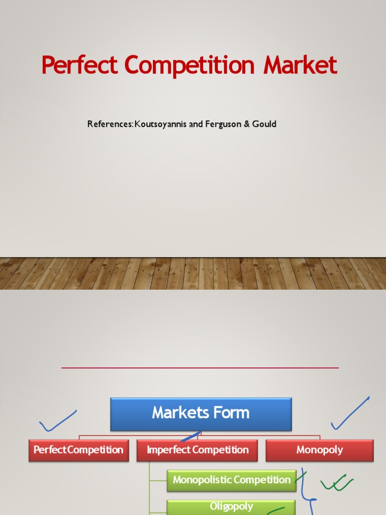 Perfect Competition Market: References: Koutsoyannis and Ferguson ...