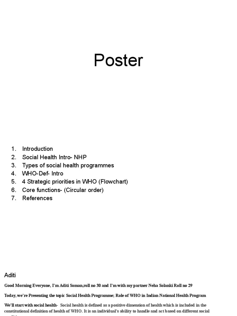 Poster | PDF | World Health Organization | Health Promotion