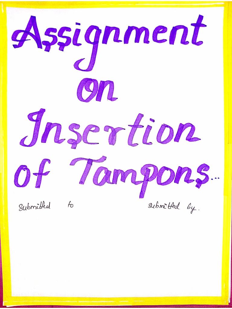 Insertion of Tampons | PDF