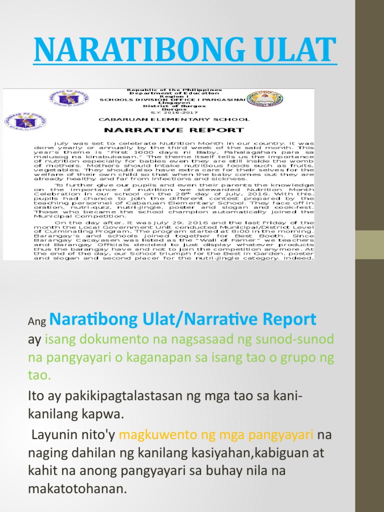 Aral 1 Naratibong Ulat | PDF