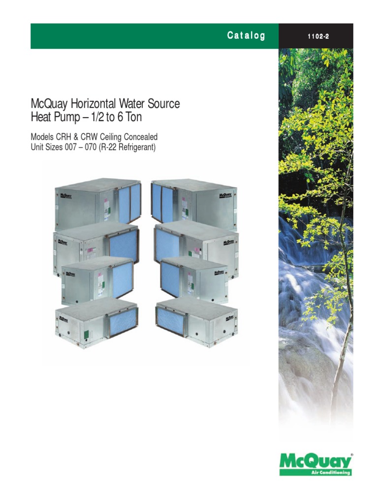 McQuay Horizontal Water Source Heat Pump - 1/2 To 6 Ton | PDF ...
