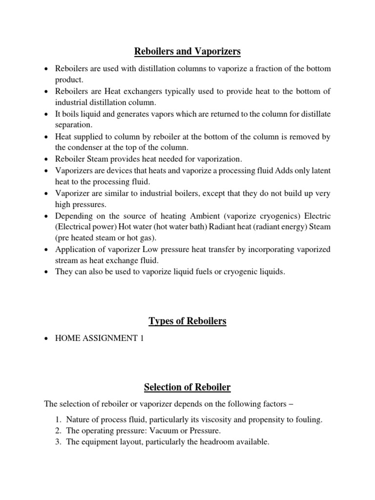Reboilers and Vaporizers | PDF | Heat Transfer | Boiling
