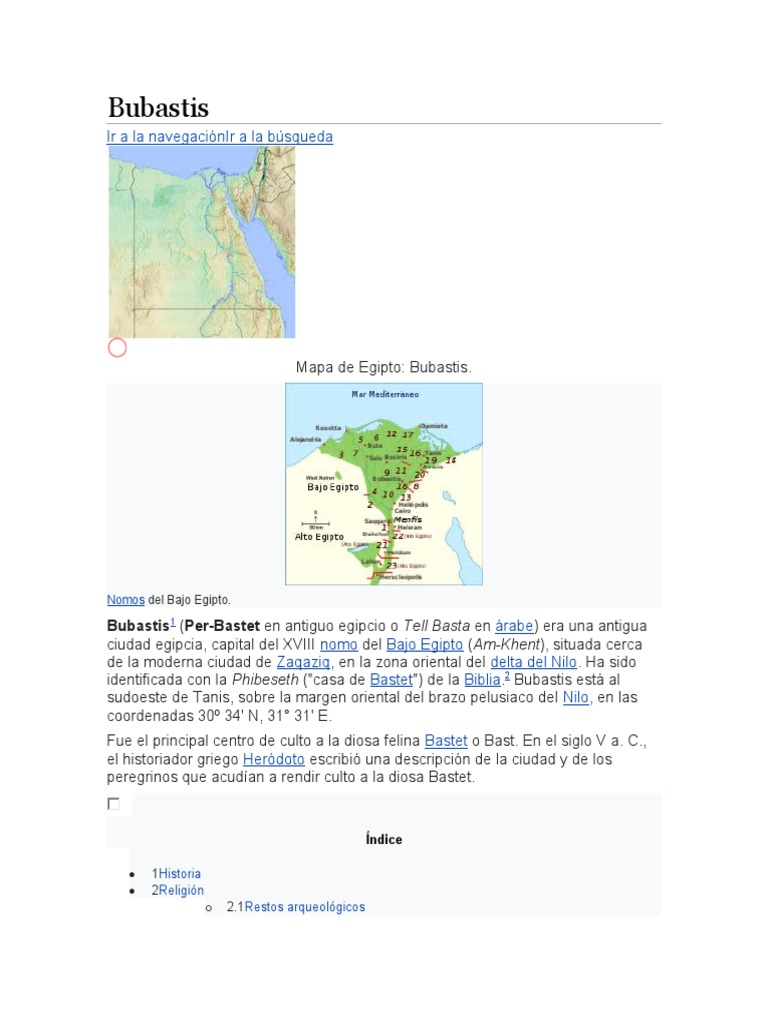 Bubastis | PDF | Antiguo Egipto