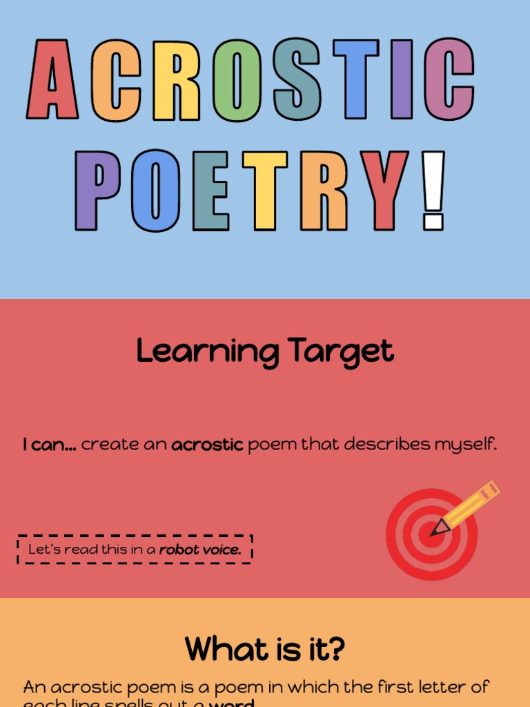 Create Your Own Acrostic Poem | PDF