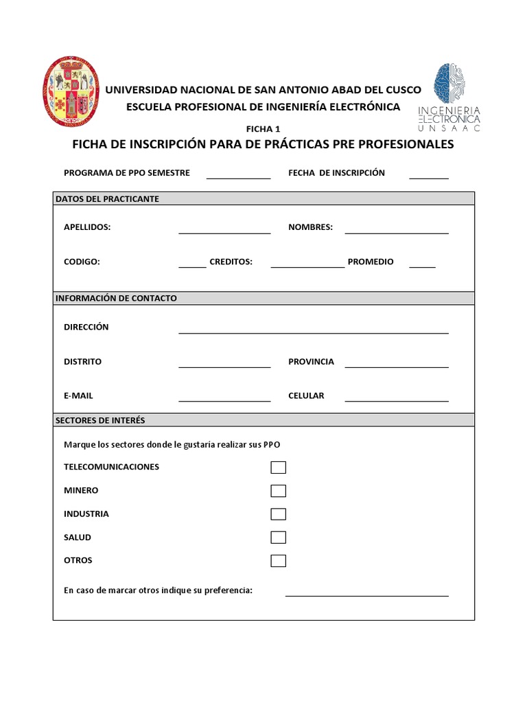 Formatos de Practicas Preprofesionales | PDF