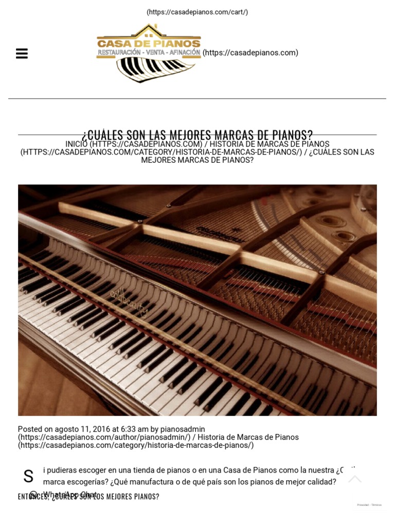 Mejores Pianos Marcas Famosas Del Mundo en Casa de Pianos | PDF | Piano ...
