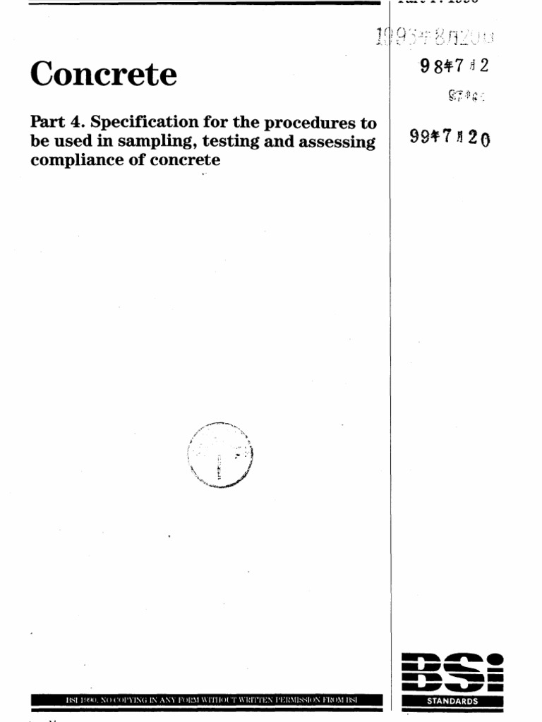 BS 5328-4-1990 Concrete. Specification For The Procedures To Be Used in ...