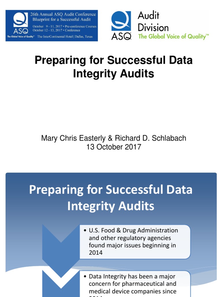 Preparing For Successful Data Integrity Audits | PDF | Computer File ...