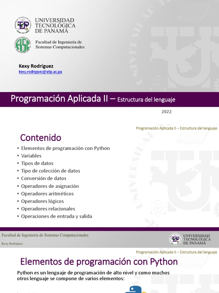 Estructura Del Lenguaje | PDF | Lenguaje de programación | Python (lenguaje de programación)