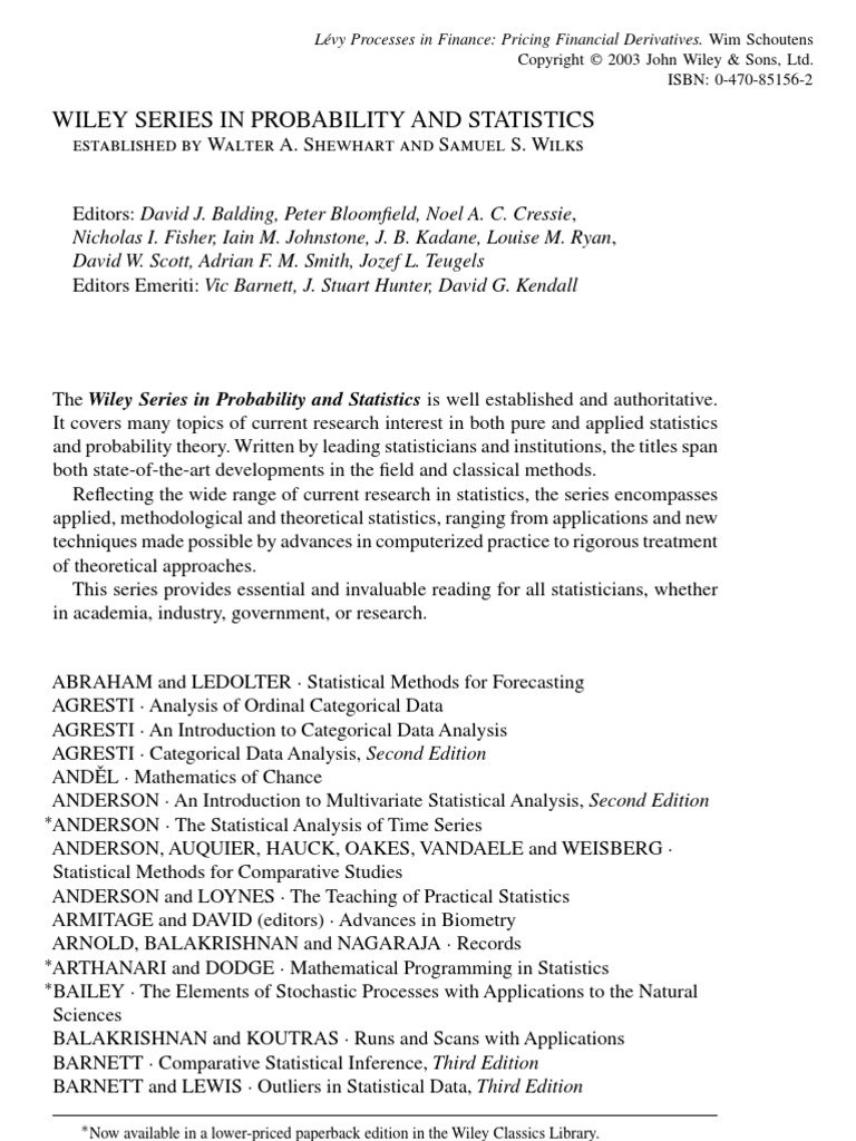Wiley Series in Probability and Statistics | PDF | Mathematical ...