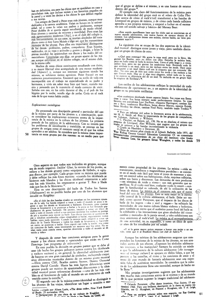 Simon Frith La Sociología Del Rock - Fragmento | PDF