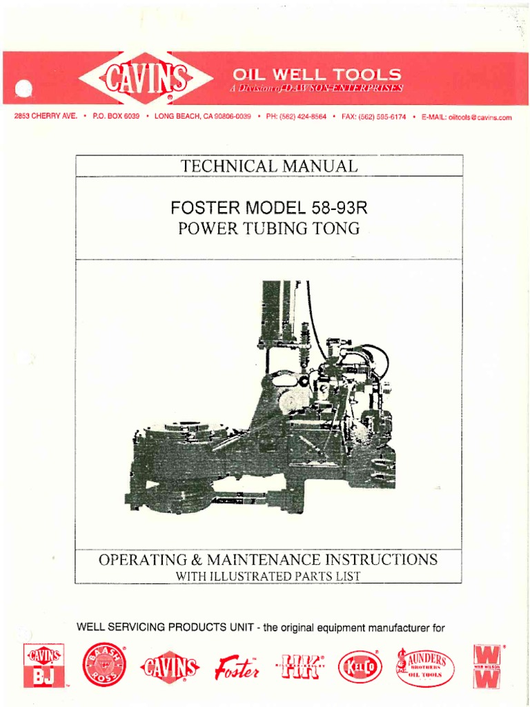 FOSTER 58-93R Tong Manual Condensed | PDF