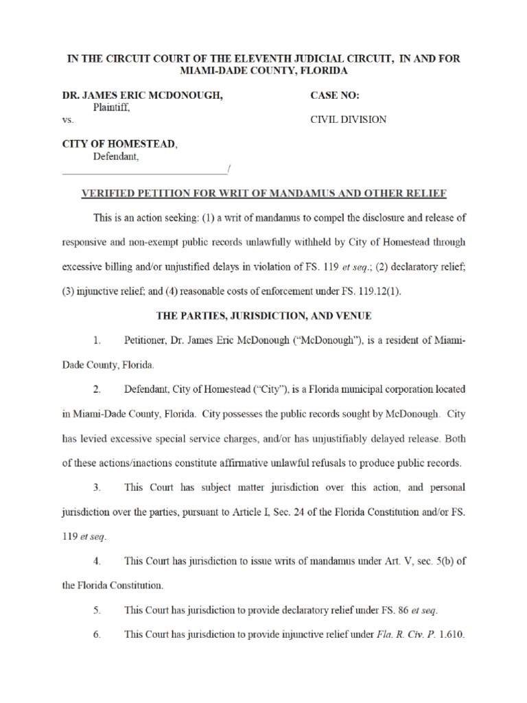 Petition For Mandamus 2022 | PDF