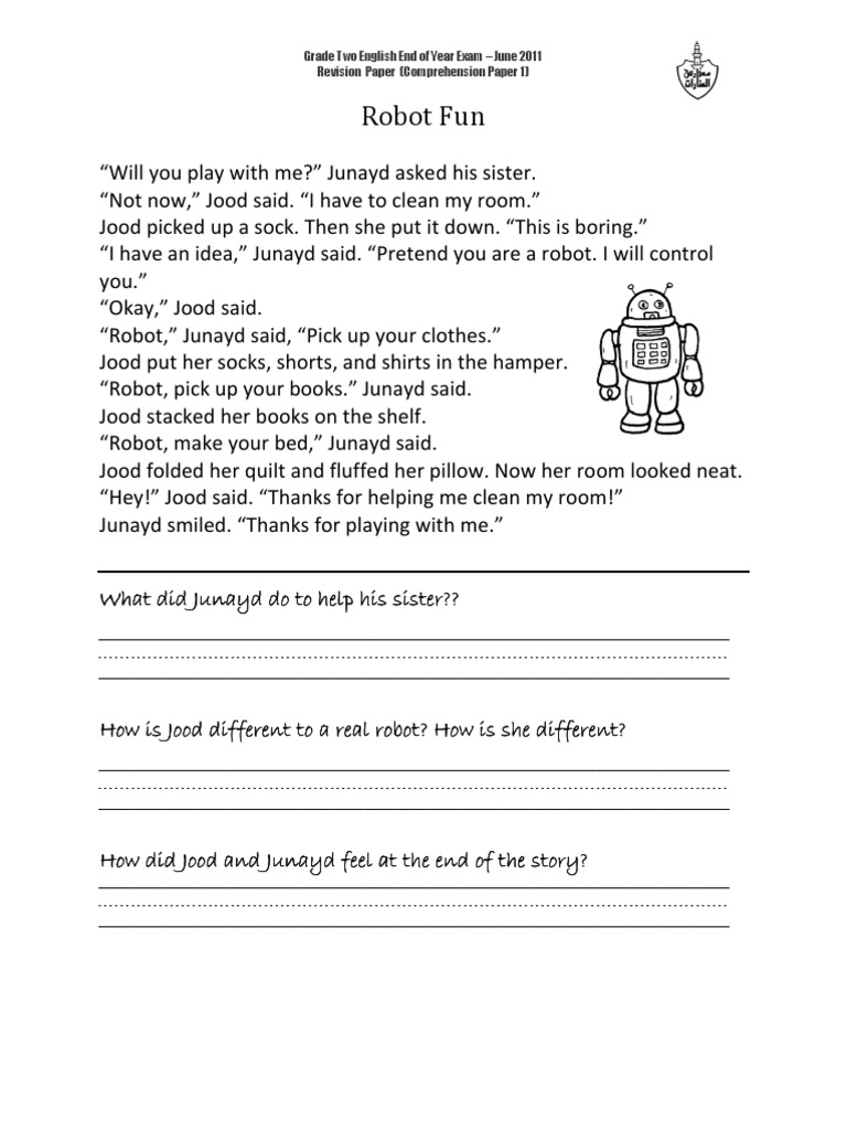 G2 - English Comprehension (1) Revision Worksheets (May 2011) | PDF