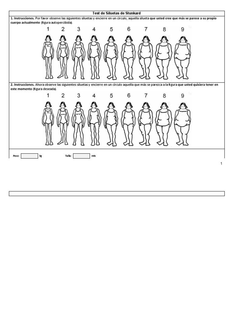 Test de Siluetas de Stunkard | PDF