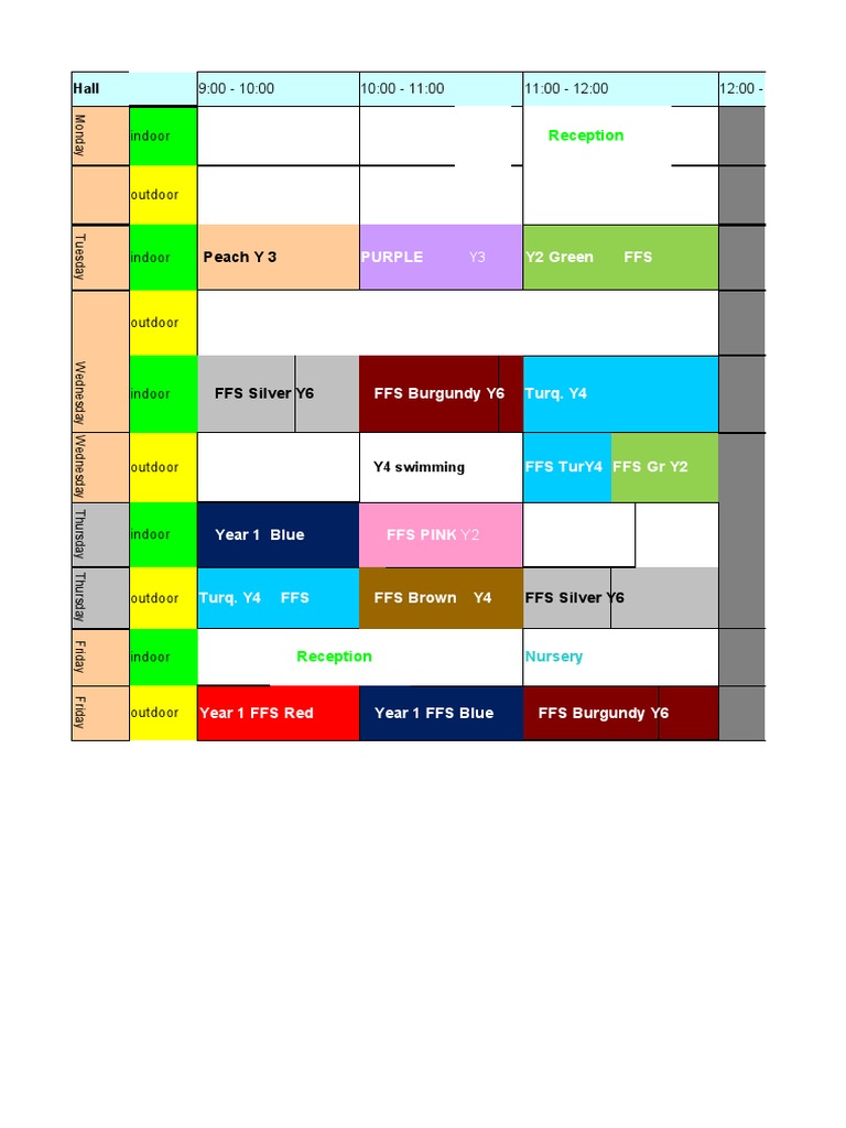 PE Schedule Overview | PDF