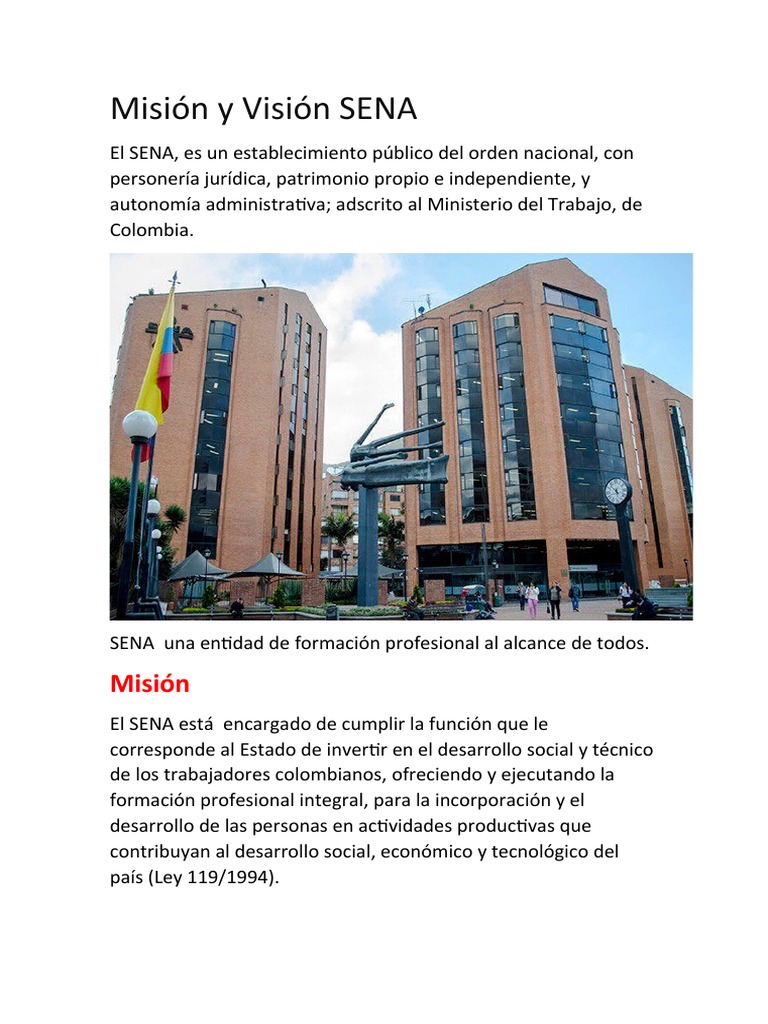 Misión y Visión SENA | PDF