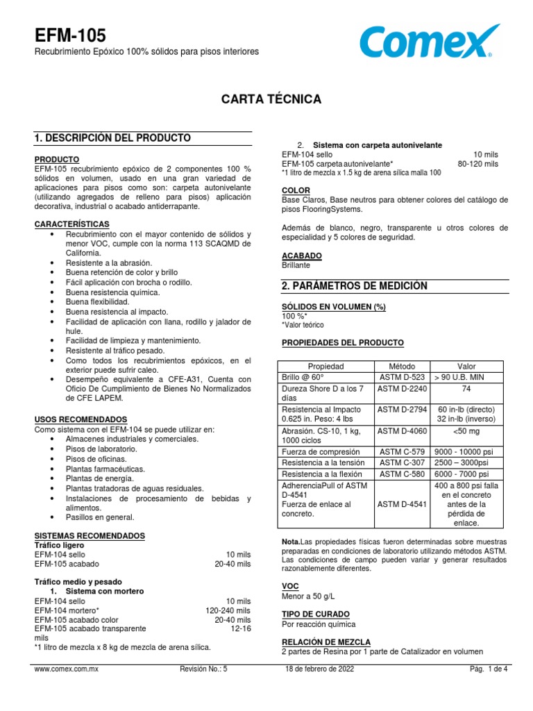 Efm 105 | PDF | Hormigón | Epoxy